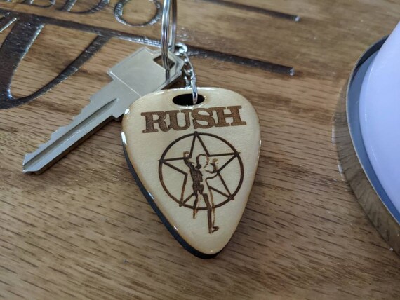 Rush Logo Art Guitar Pick Keychain Rush Band Geddy Lee Neil | Etsy