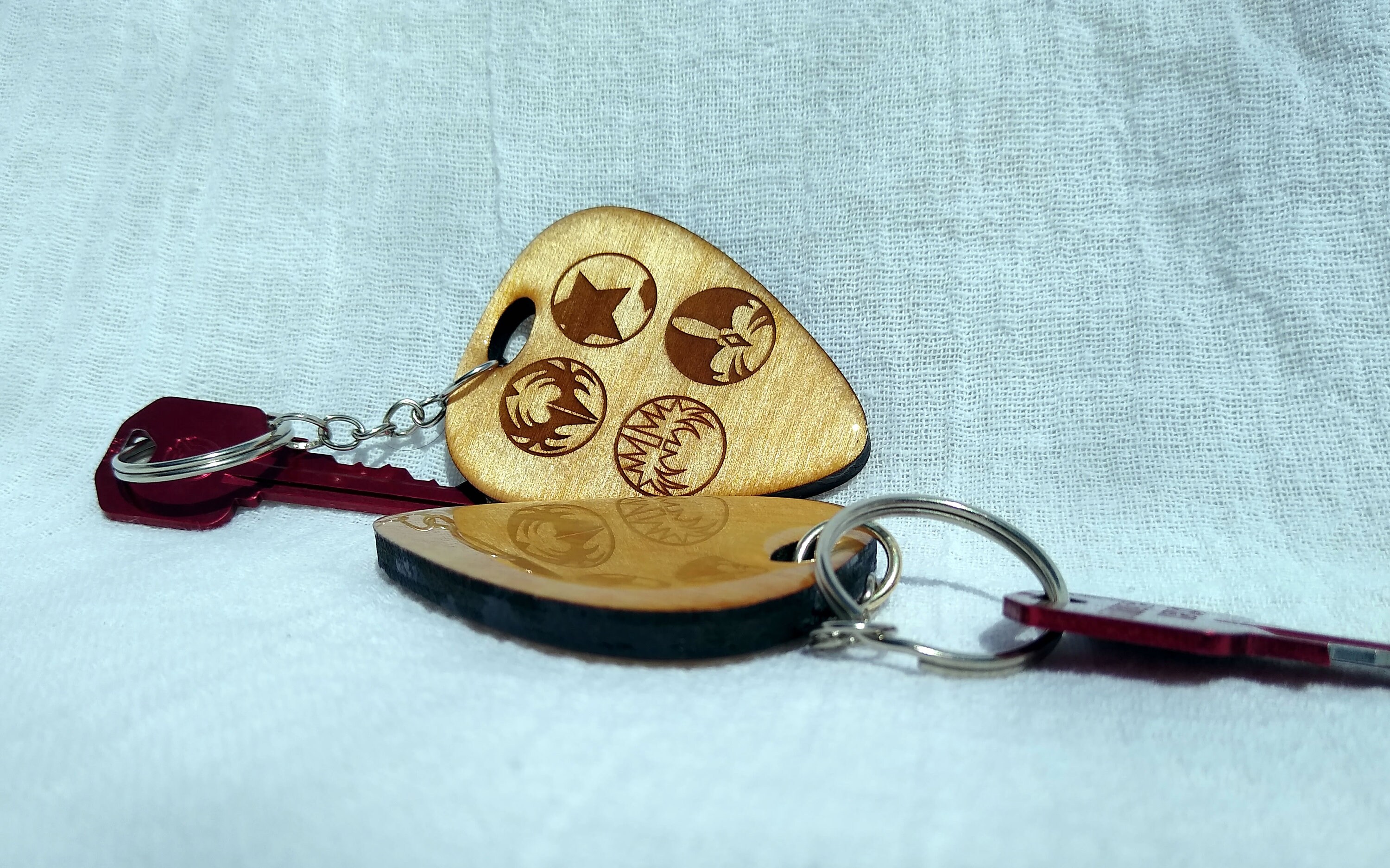 KISS Rock Band Guitar Pick Keychain Natural Wood Key Ring | Etsy