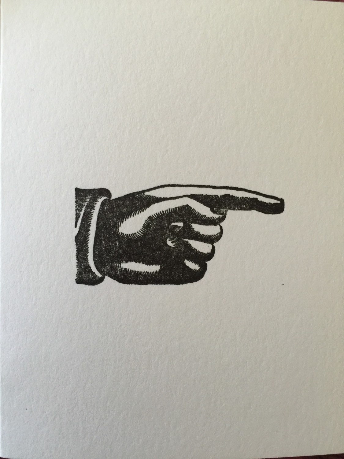 POINTING - Five Letterpress A2 Folded Cards and Envelopes - Crane's ...