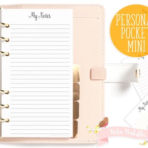 Dotted Line Notes Printable Planner Insert Pages. Personal | Etsy