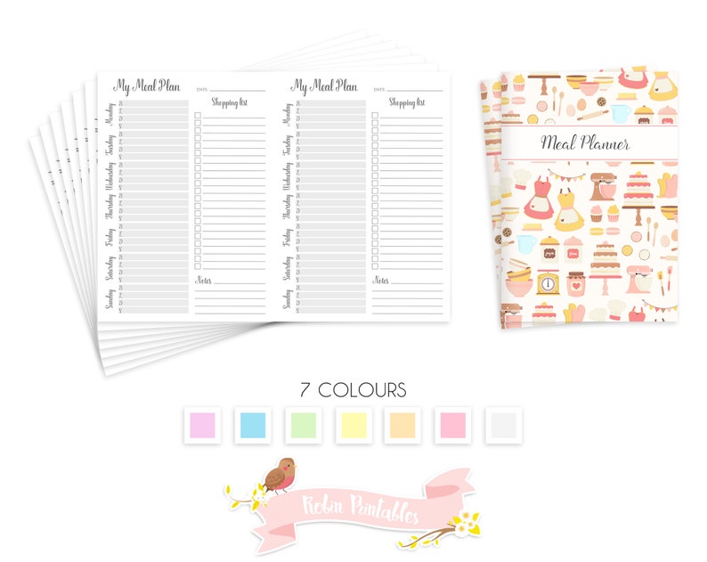 A6 Weekly Meal Planner Traveler Notebook Refill. 4 X 6 - Etsy