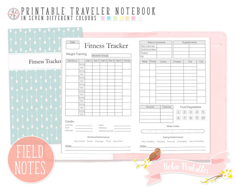 Pocket Fitness Tracker Traveler Notebook Refill. Field Notes | Etsy