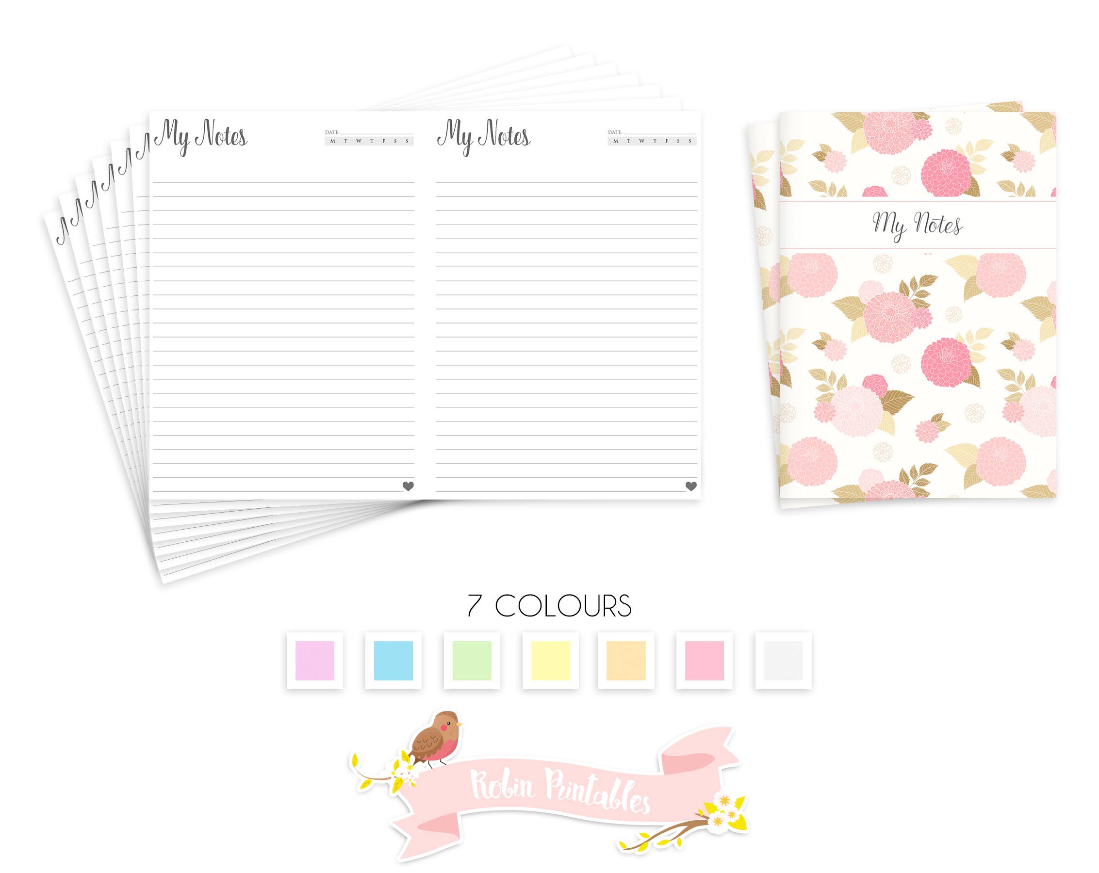 B6 Dated Notes Traveler Notebook Refill. Small Printable TN | Etsy