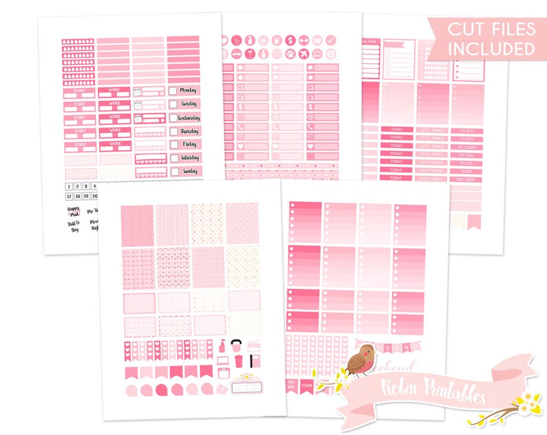 Pink Arrows Printable Weekly Planner Stickers for Erin Condren | Etsy