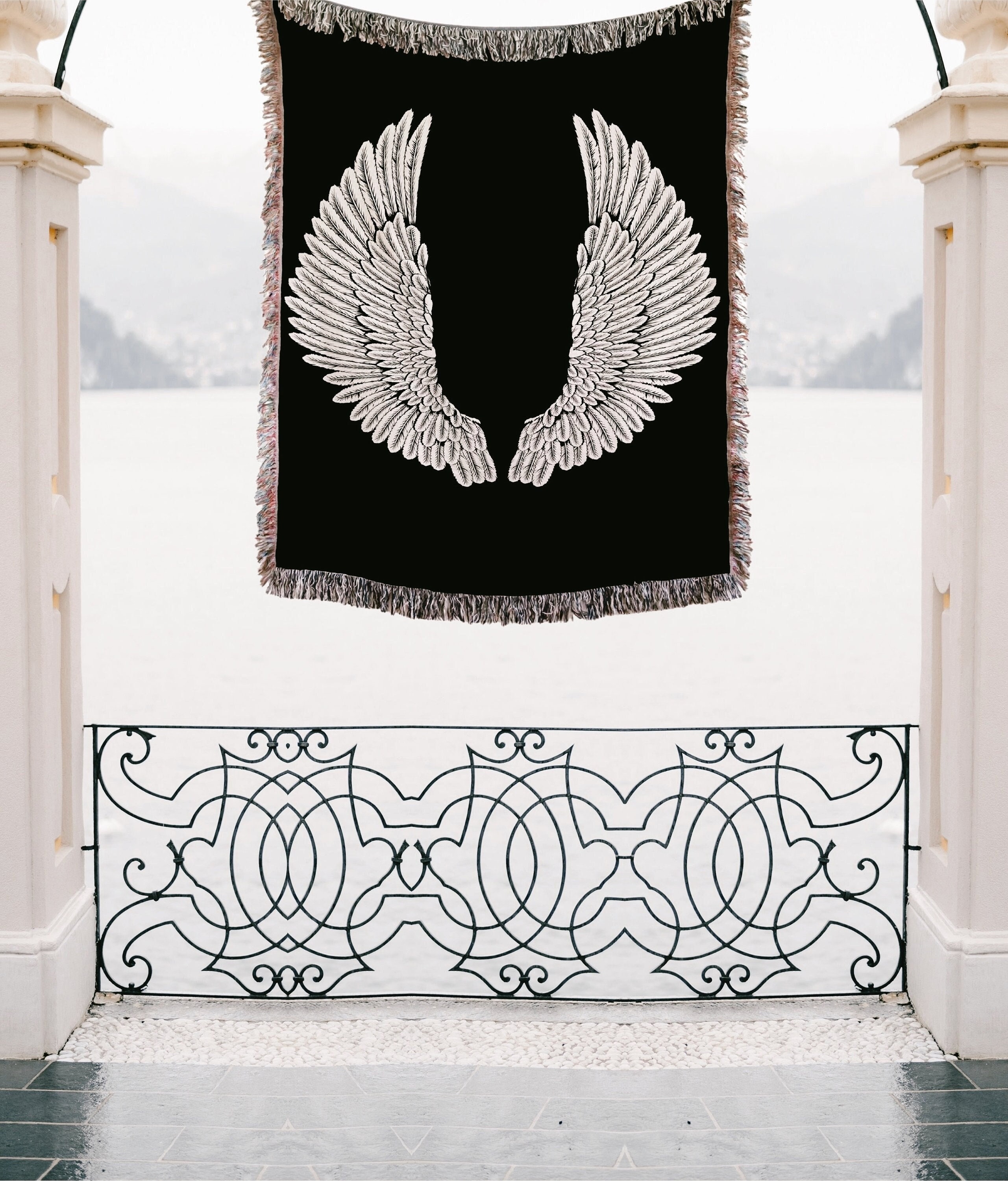 Angel Wings Woven Throw Blanket, Moon Phases Birthday Gift Throw ...