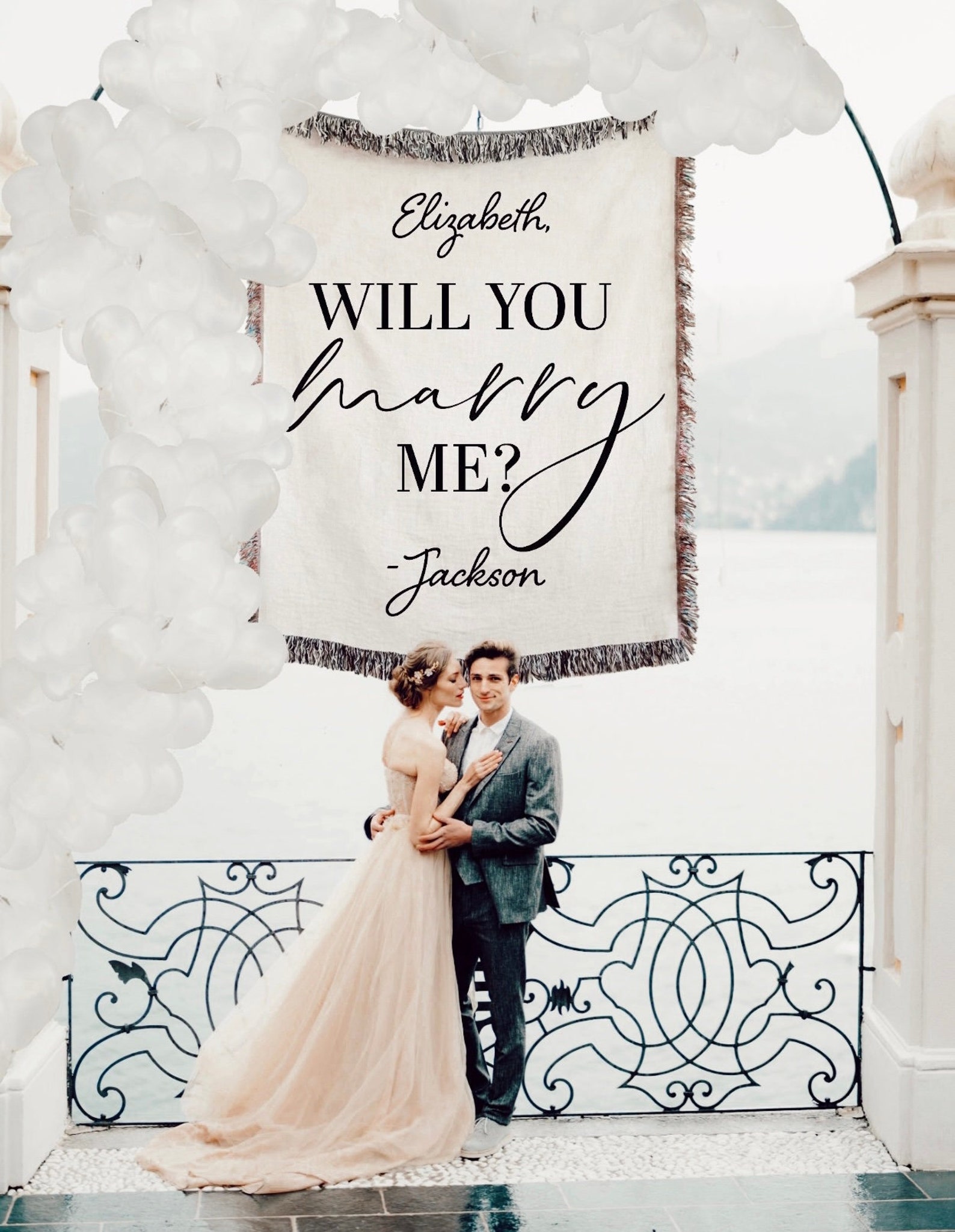 MARRY Me Sign Blanket, Proposal Ideas Wedding Proposal Decorations ...