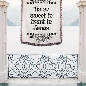 Tis so Sweet to Trust in Jesus - Christian Blankets - Woven Mid Century ...
