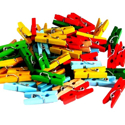 60 Mini Wooden Pegs 25mm Tiny Craft Wedding Hanging Photo | Etsy