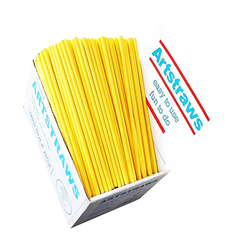 Artstraws Mini Bulk School Pack Yellow Paper Straws Art Straws 500 4mm ...
