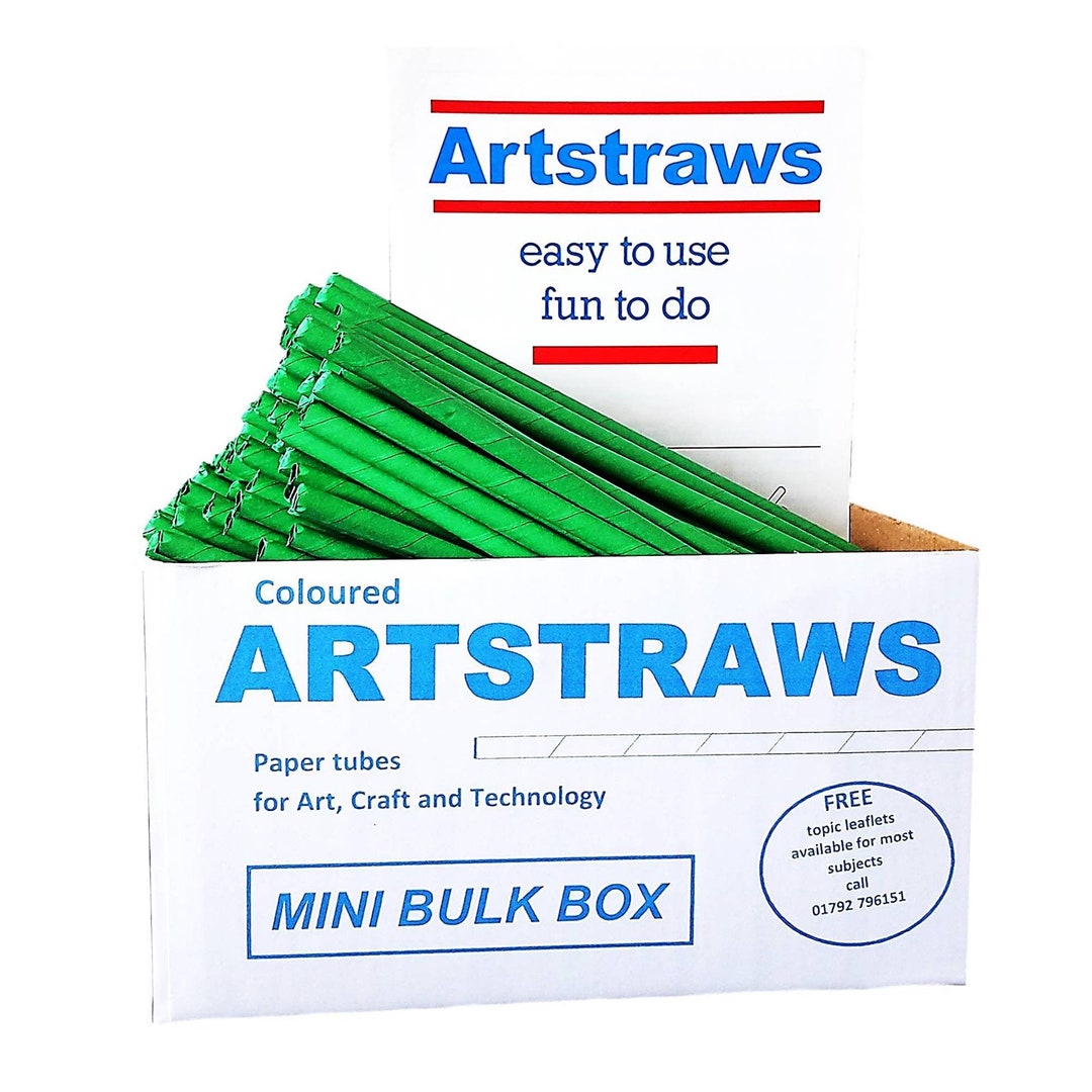 Artstraws Mini Bulk Box School Pack Green Paper Straws 6mm Art Straws ...