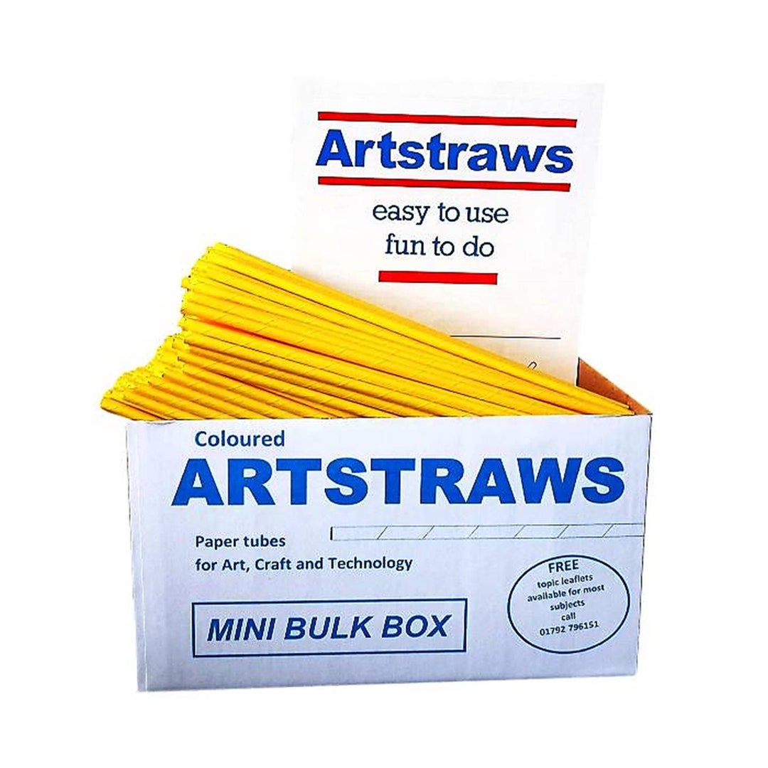 Artstraws Mini Bulk School Pack Yellow Paper Straws Art Straws 500 4mm ...