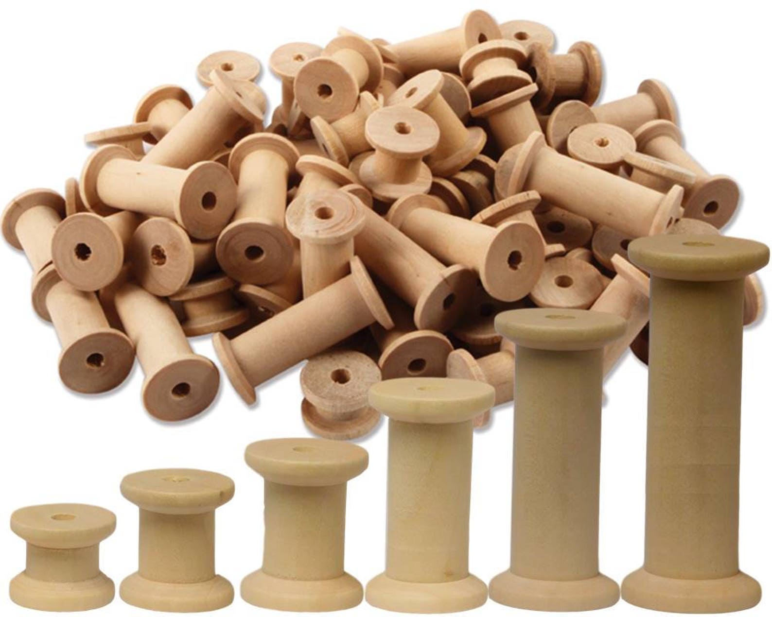 Wooden Cotton Reels Assorted Sizes 70 Spools - Etsy