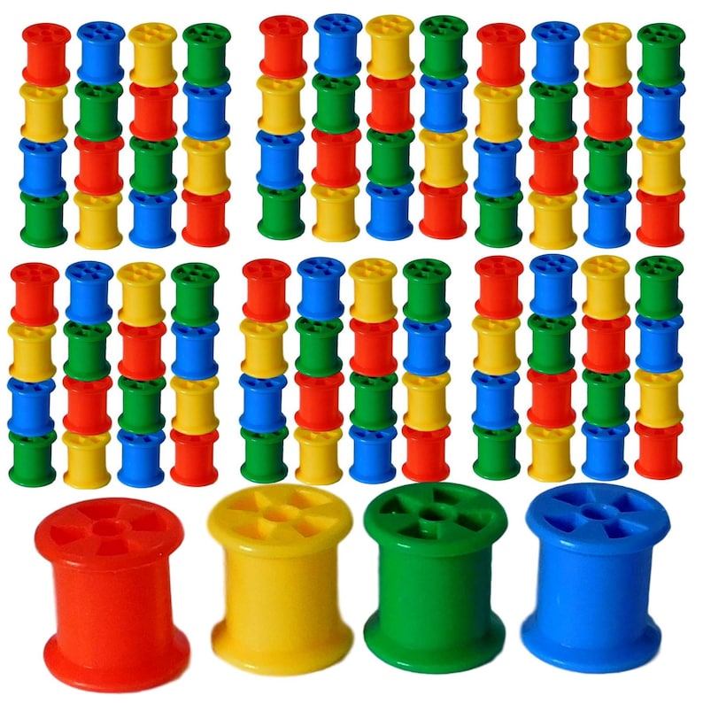 100 NEW Cotton Reels Plastic 4 Colours Plus 10 X 1m Laces - Etsy