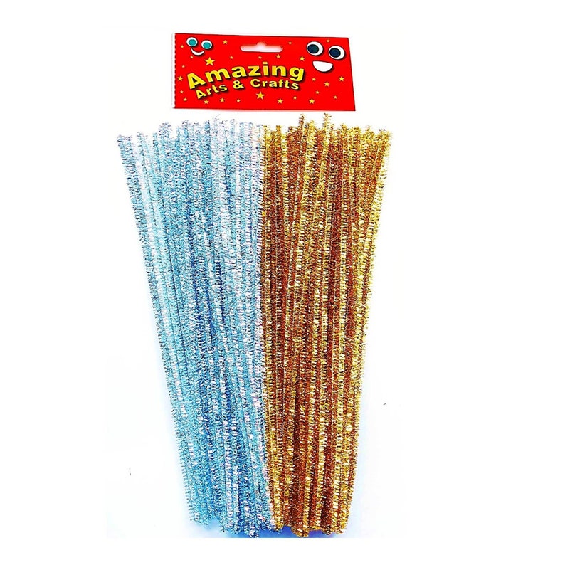 Gold and Silver Tinsel Pipe Cleaners 300mm 100pieces - Etsy UK