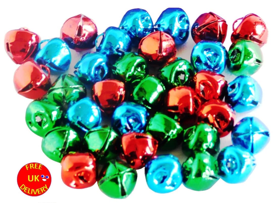 Jingle Bells Assorted Colours 10mm RED GREEN BLUE 36pcs - Etsy