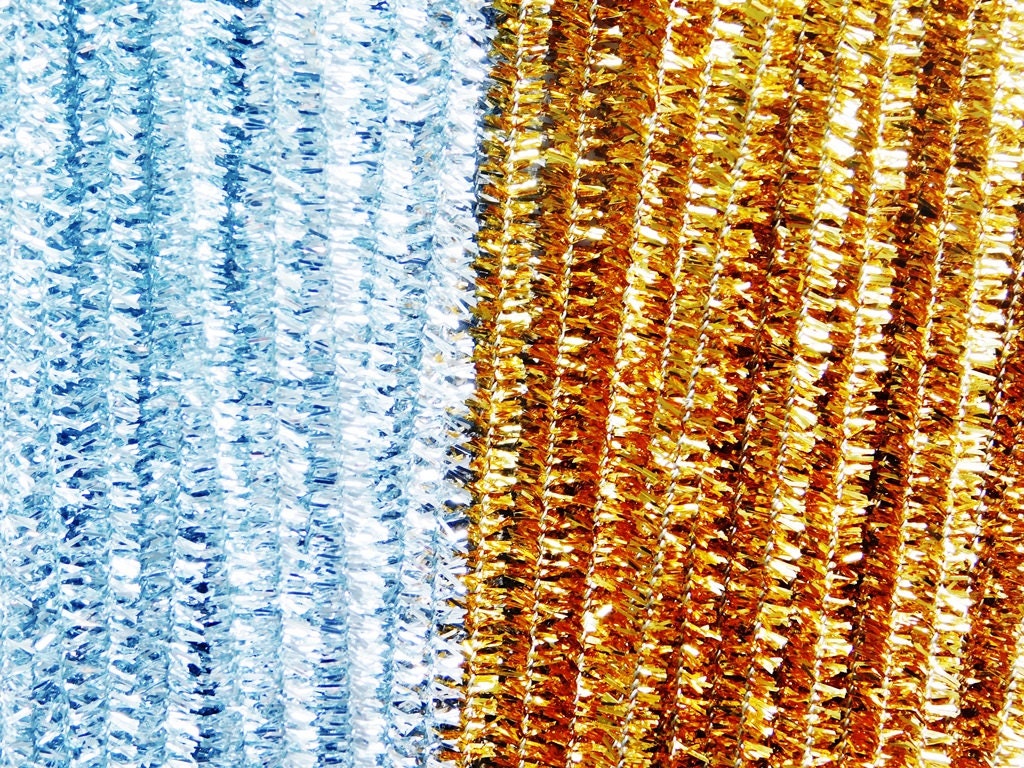 Gold and Silver Tinsel Pipe Cleaners 300mm 100pieces - Etsy UK
