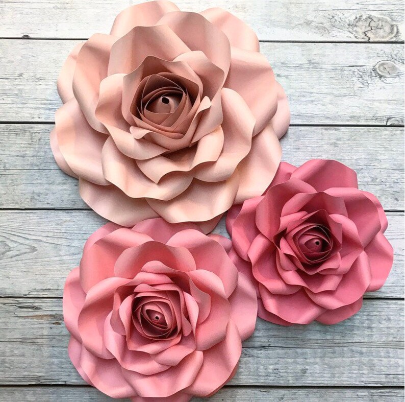 SVG and PDF Rose Templates 4 Templates paper Rose PDF | Etsy