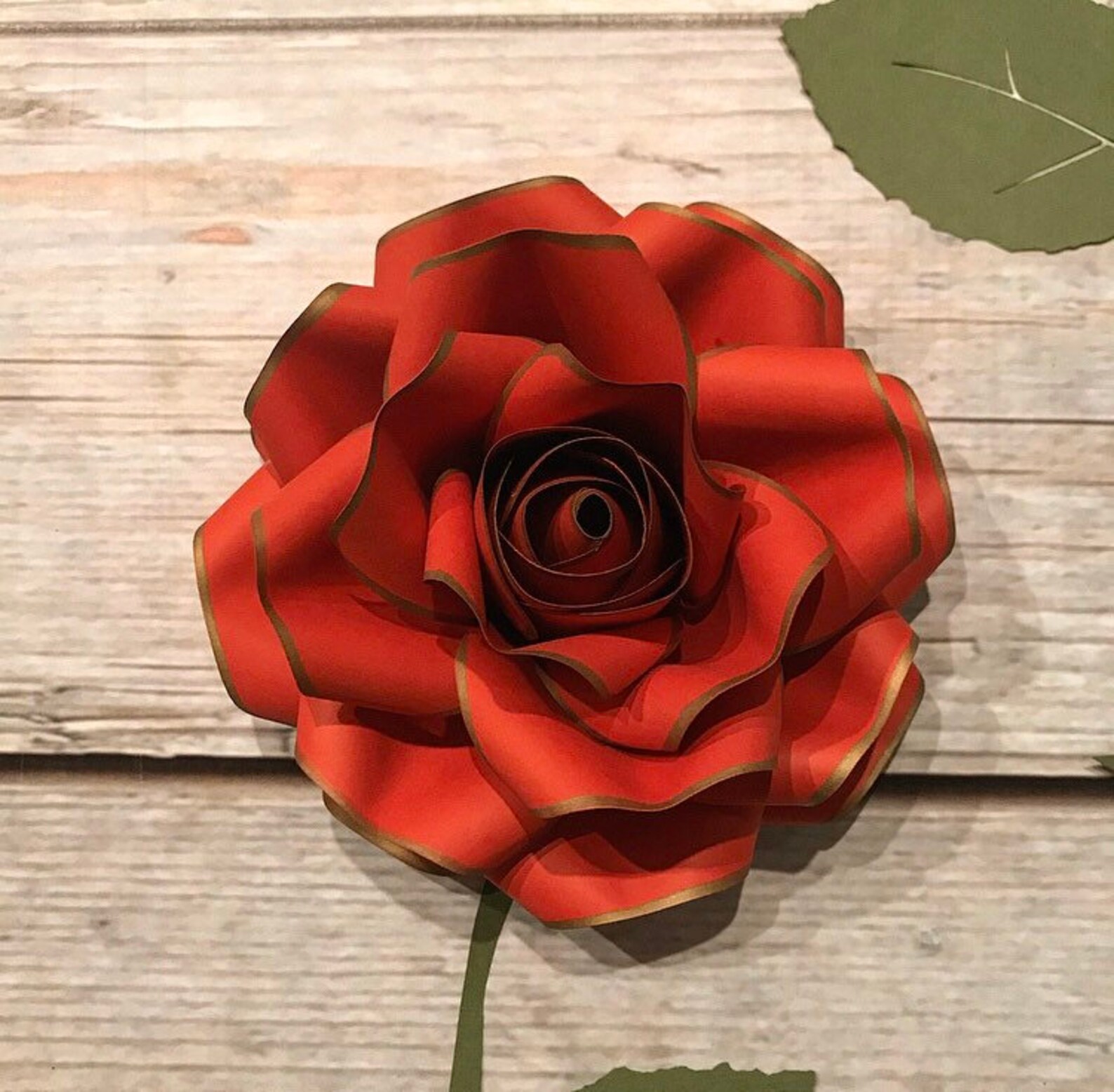 Gold-rimmed Paper Roses | Beauty and the Beast Decor - Etsy
