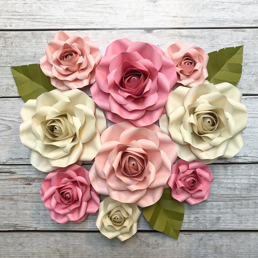 Paper Flower Backdrop - Roses, Shabby Chic, Wedding Decor, Bridal ...