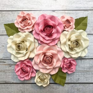 Paper Flower Backdrop Roses, Shabby Chic, Wedding Decor, Bridal Shower ...