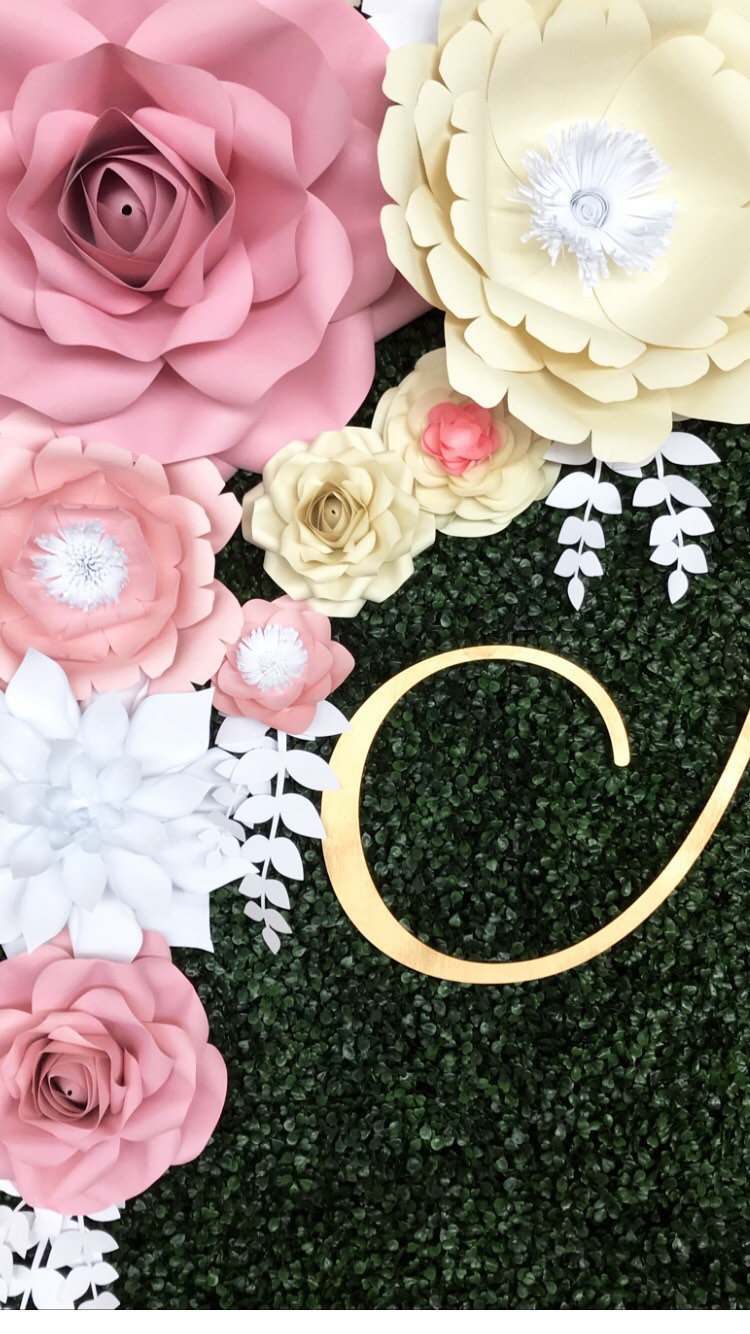 Customizable 28 Pc Paper Flower Backdrop - Wedding, Bridal Shower ...