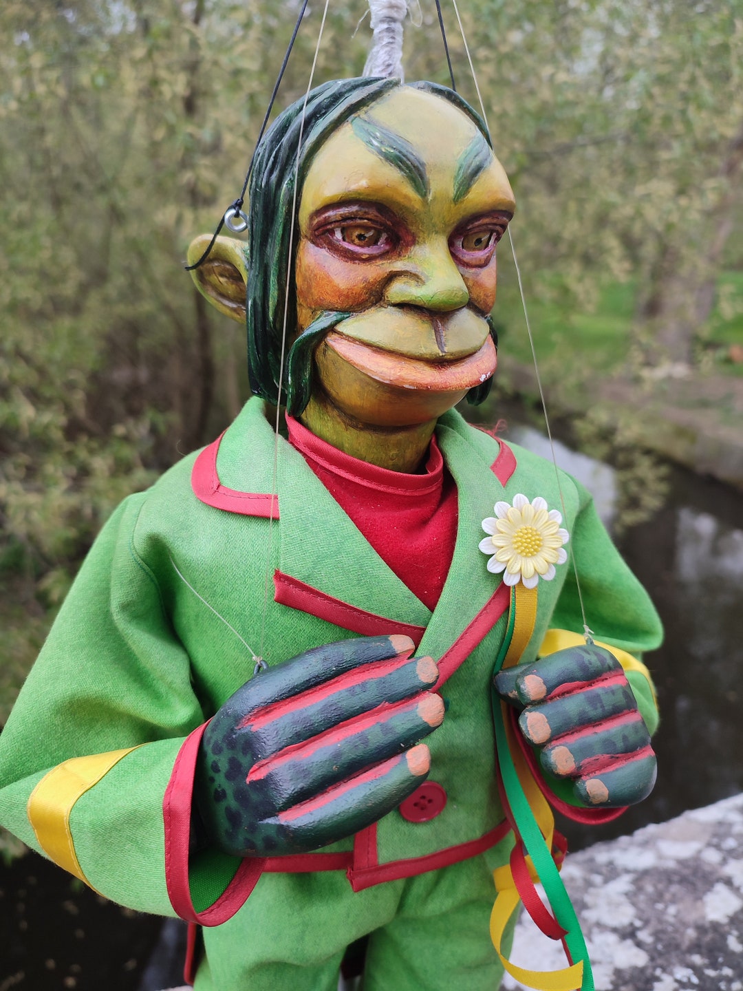 Marionette String Swamp Man- Professional Puppet Art Doll Old Fashion ...