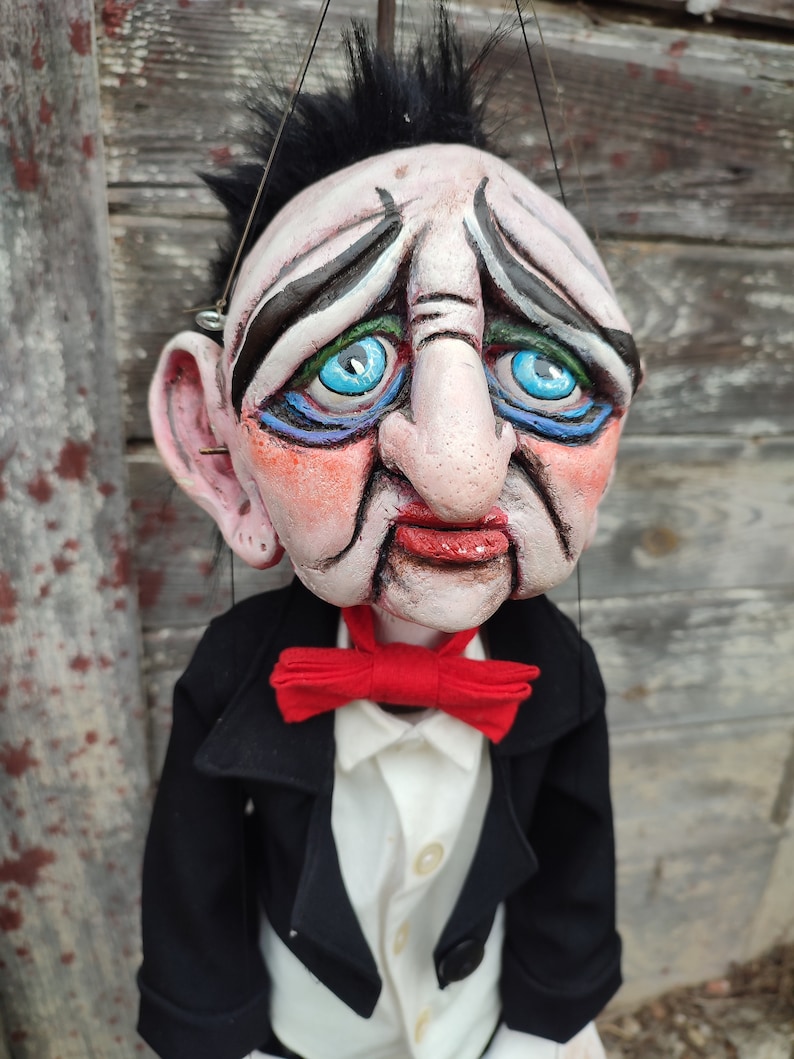 Marionette String Evil Clown Professional Puppet Art Doll - Etsy