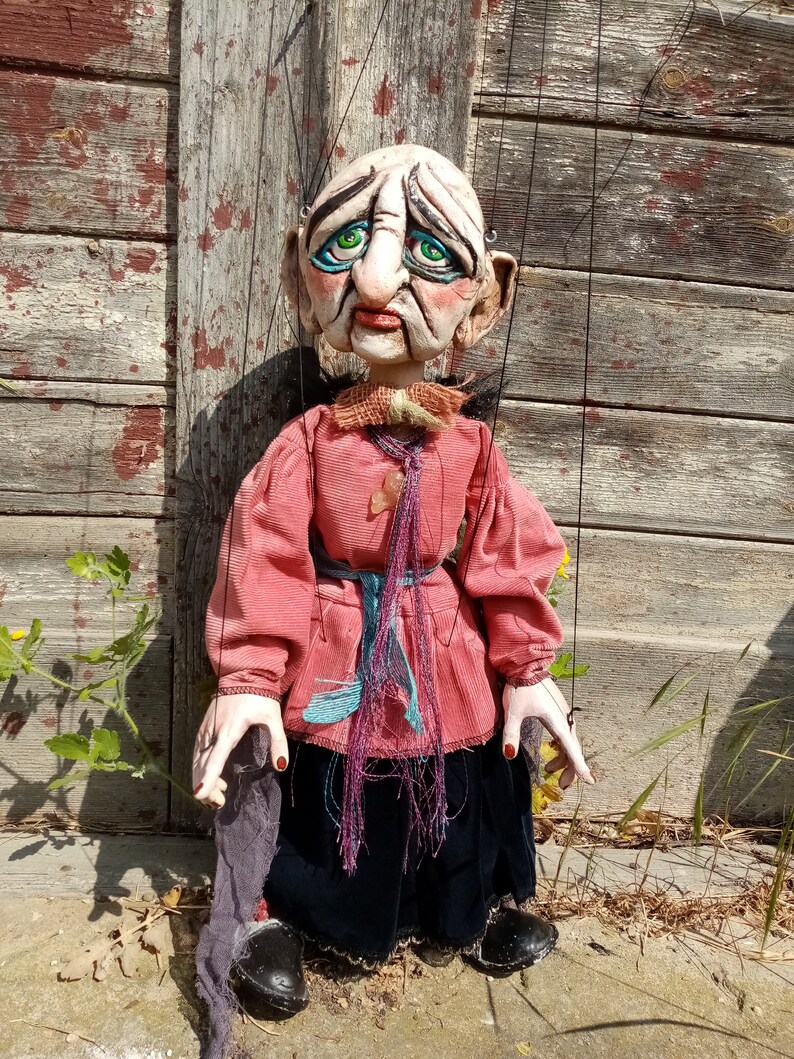 Czech Sad Witch Baba Yaga Professional Puppet Art Doll Old - Etsy