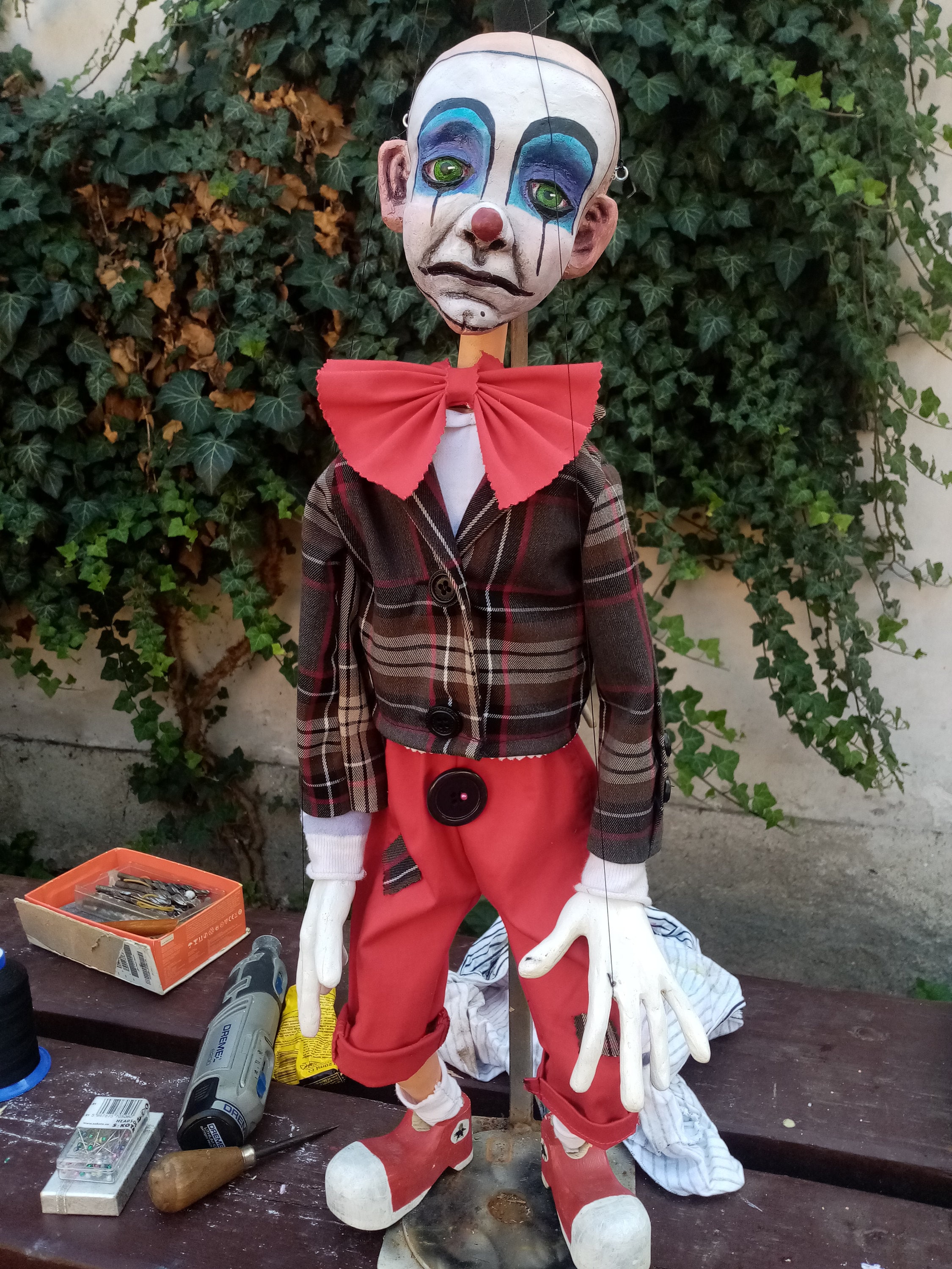 Marionette Sad Clown Professional Puppet Art Doll Old - Etsy UK