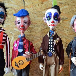 Marionette Sad Clown - Professional Puppet Art Doll Old Fashion Vintage ...