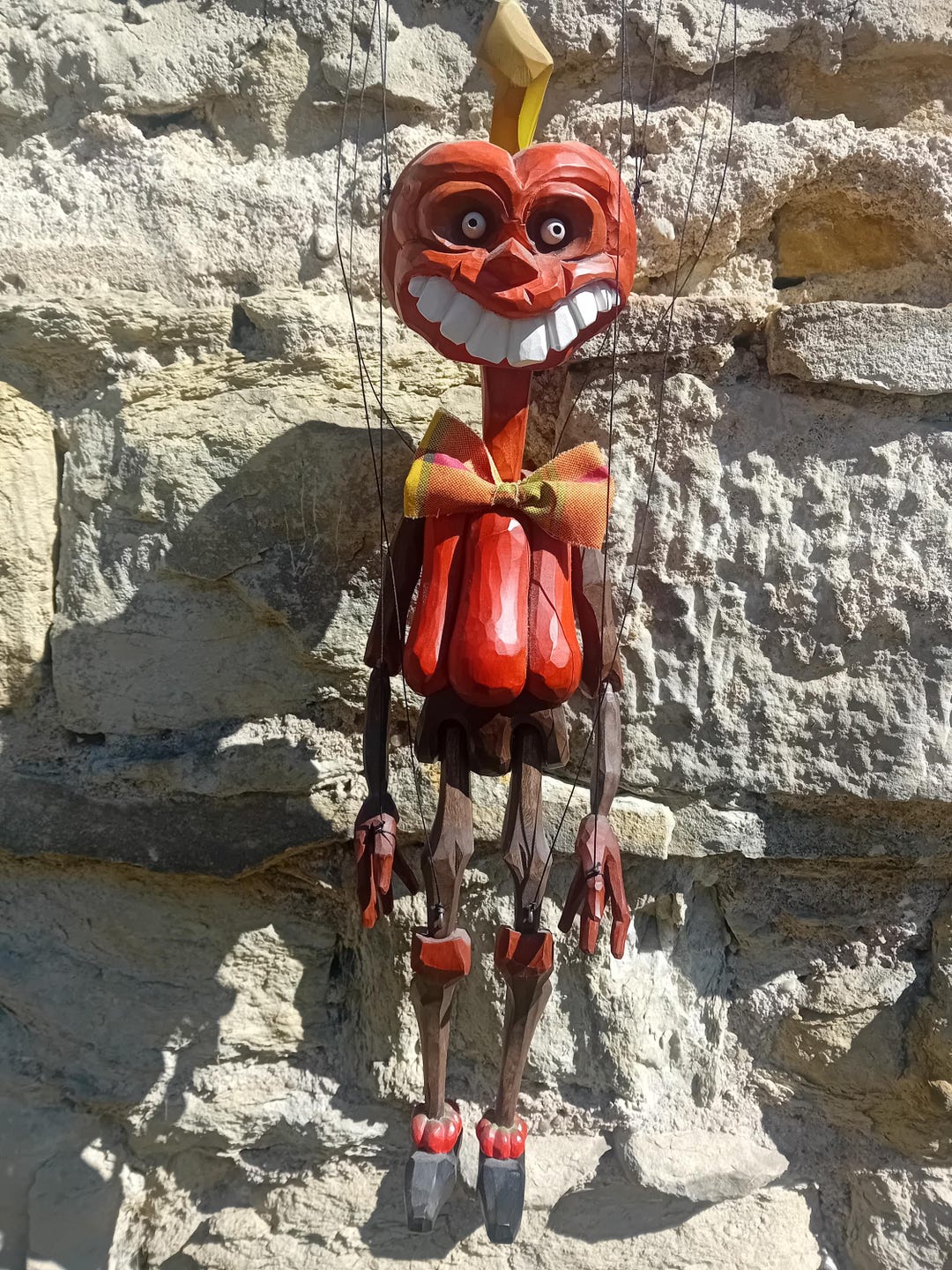 Handmade Wooden Evil Pumpkin Marionette – Czech Art Doll, 50cm - Etsy