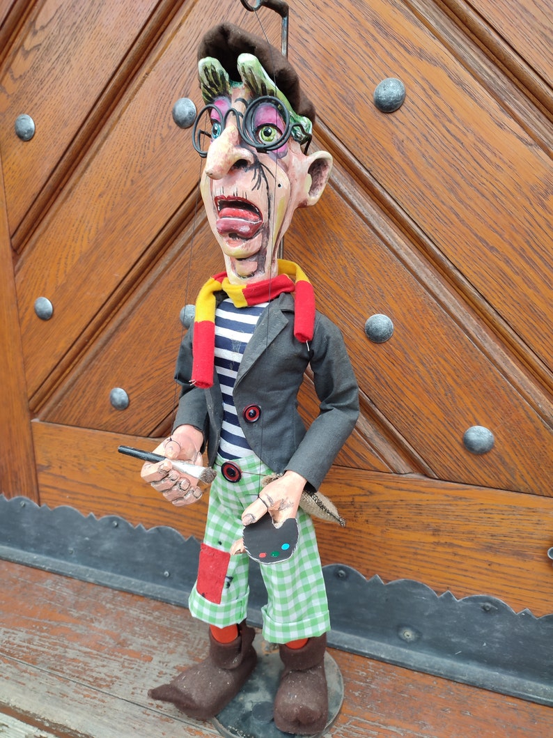 Czech Marionette Puppet Wood THEATRE STRING Art Doll Old Fashion ...