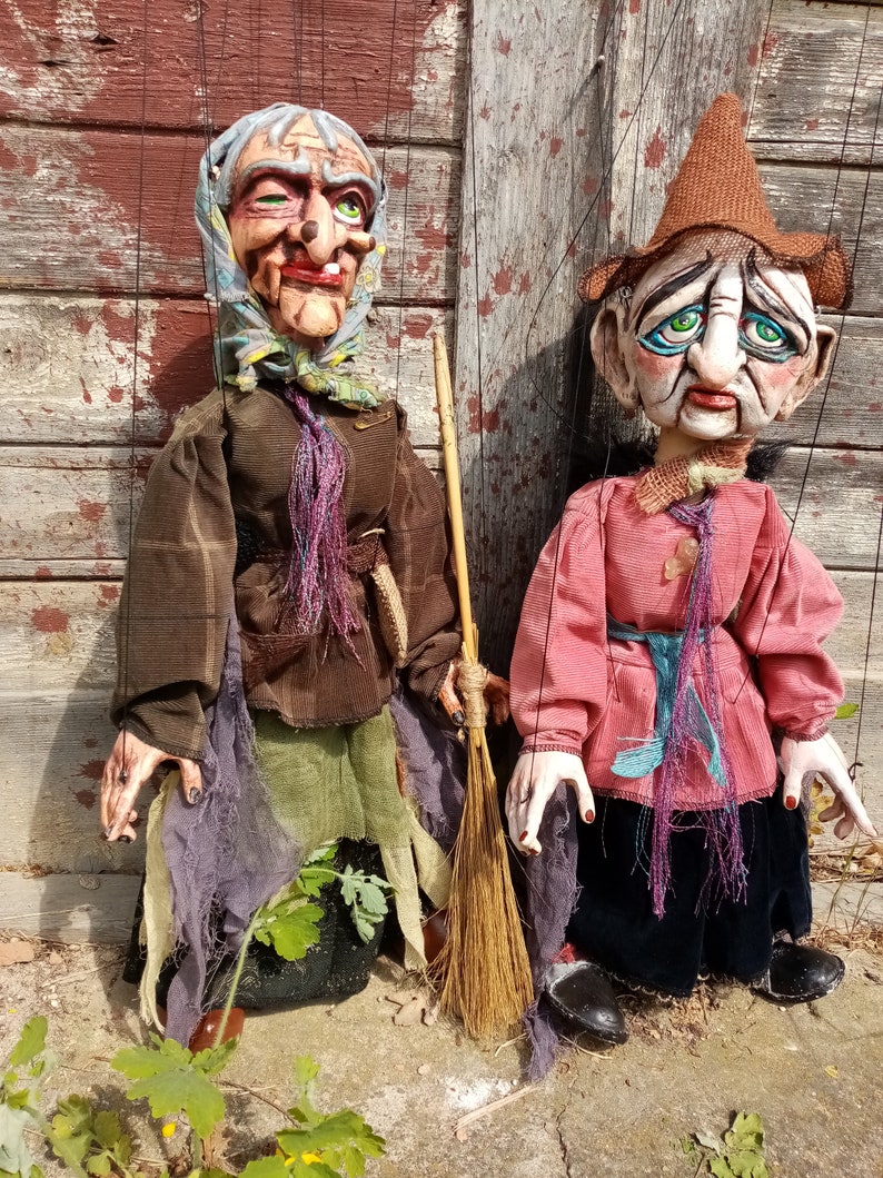 Czech Sad Witch Baba Yaga Professional Puppet Art Doll Old - Etsy