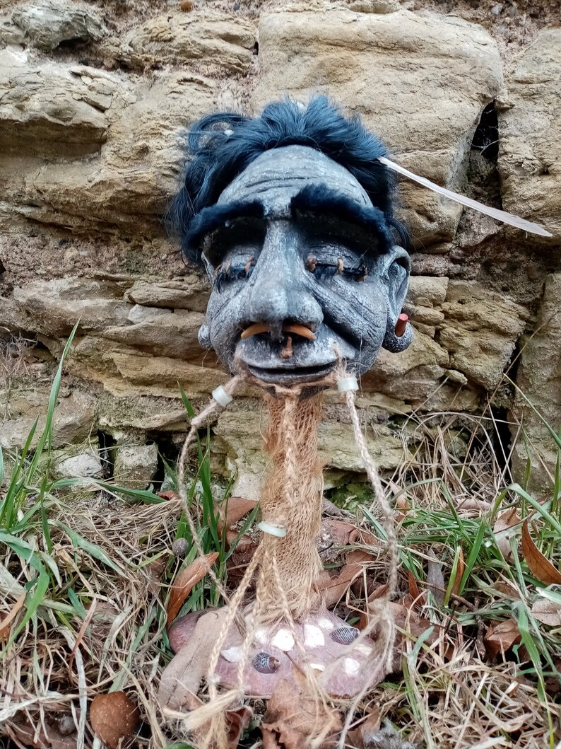 Rustic Tiki Skulls Shrunken Head Skeleton Voodoo Antique - Etsy