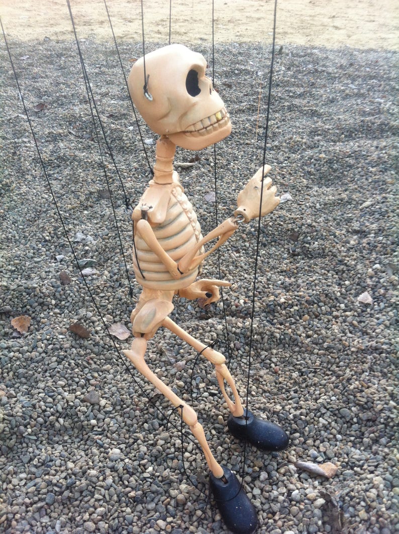 Skeleton Czech marionette puppet street dance string | Etsy