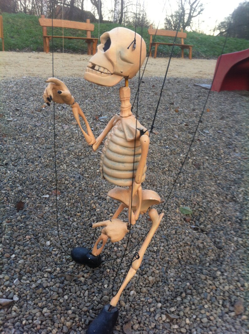 Skeleton Czech marionette puppet street dance string | Etsy