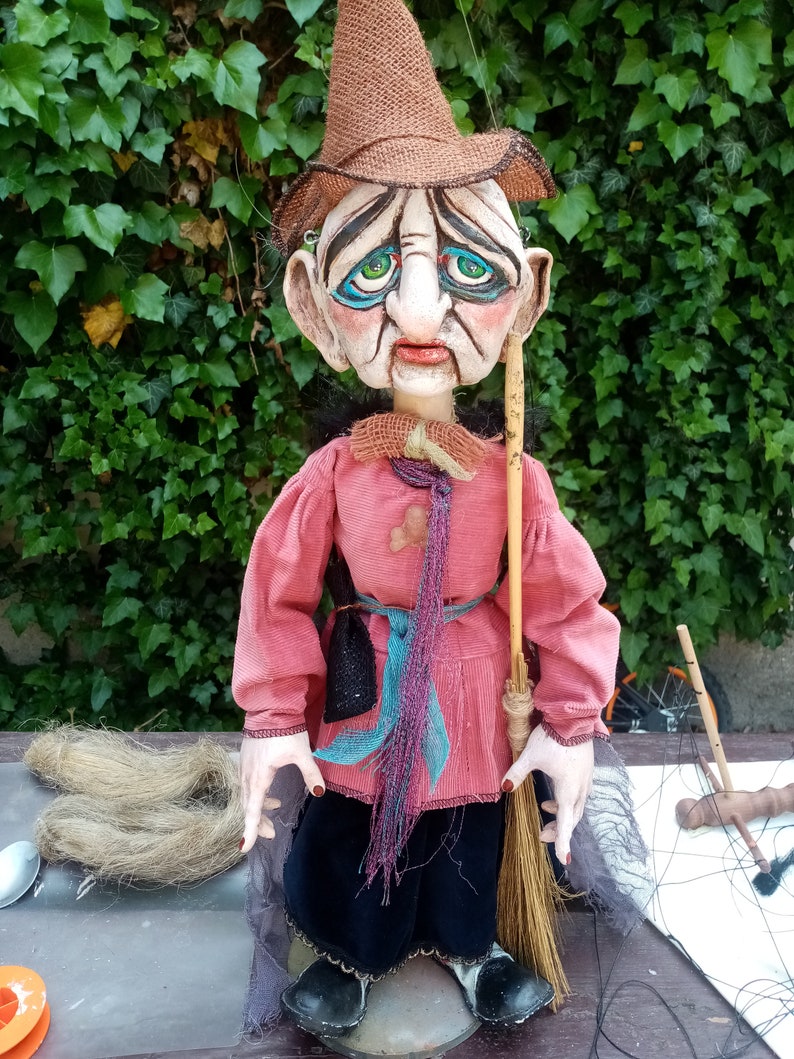 Czech Sad Witch Baba Yaga Professional Puppet Art Doll Old - Etsy