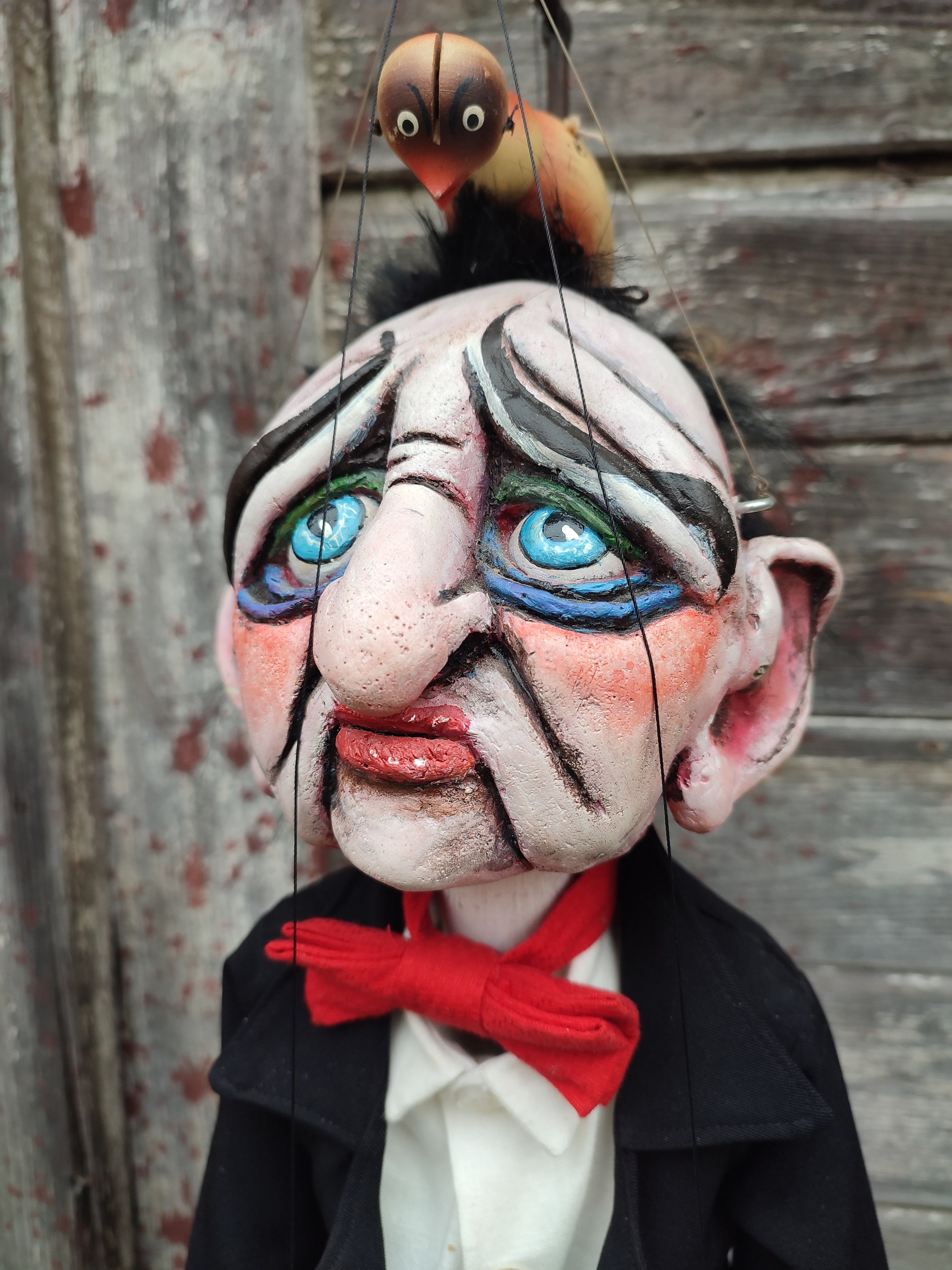 Marionette String Evil Clown Professional Puppet Art Doll - Etsy