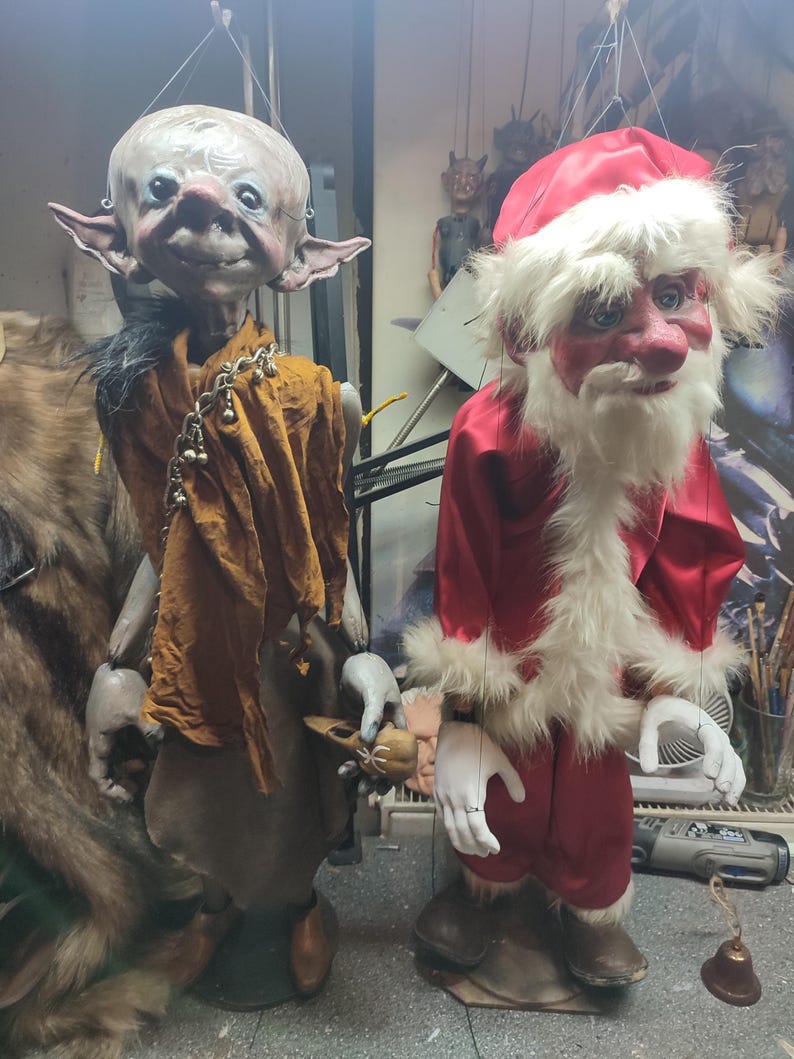 Original Marionette Forest Elf Puppet Artist Street Televariete String ...