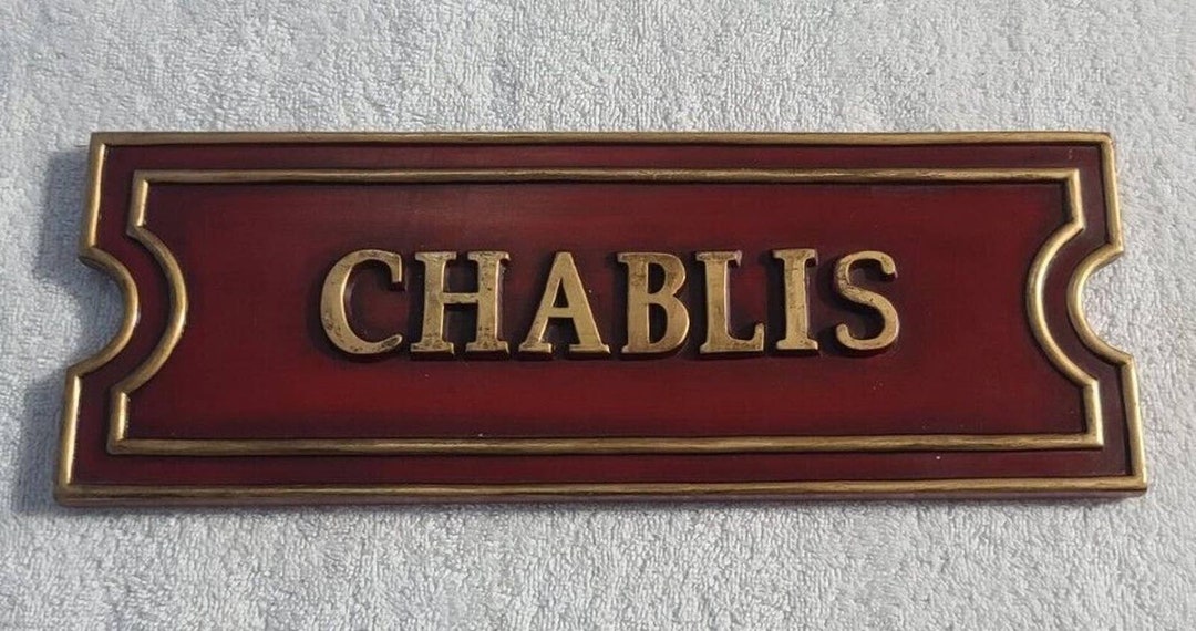 WINE SIGN CHABLIS Wood Vintage Style Winery Cellar Bar Pub Restaurant ...