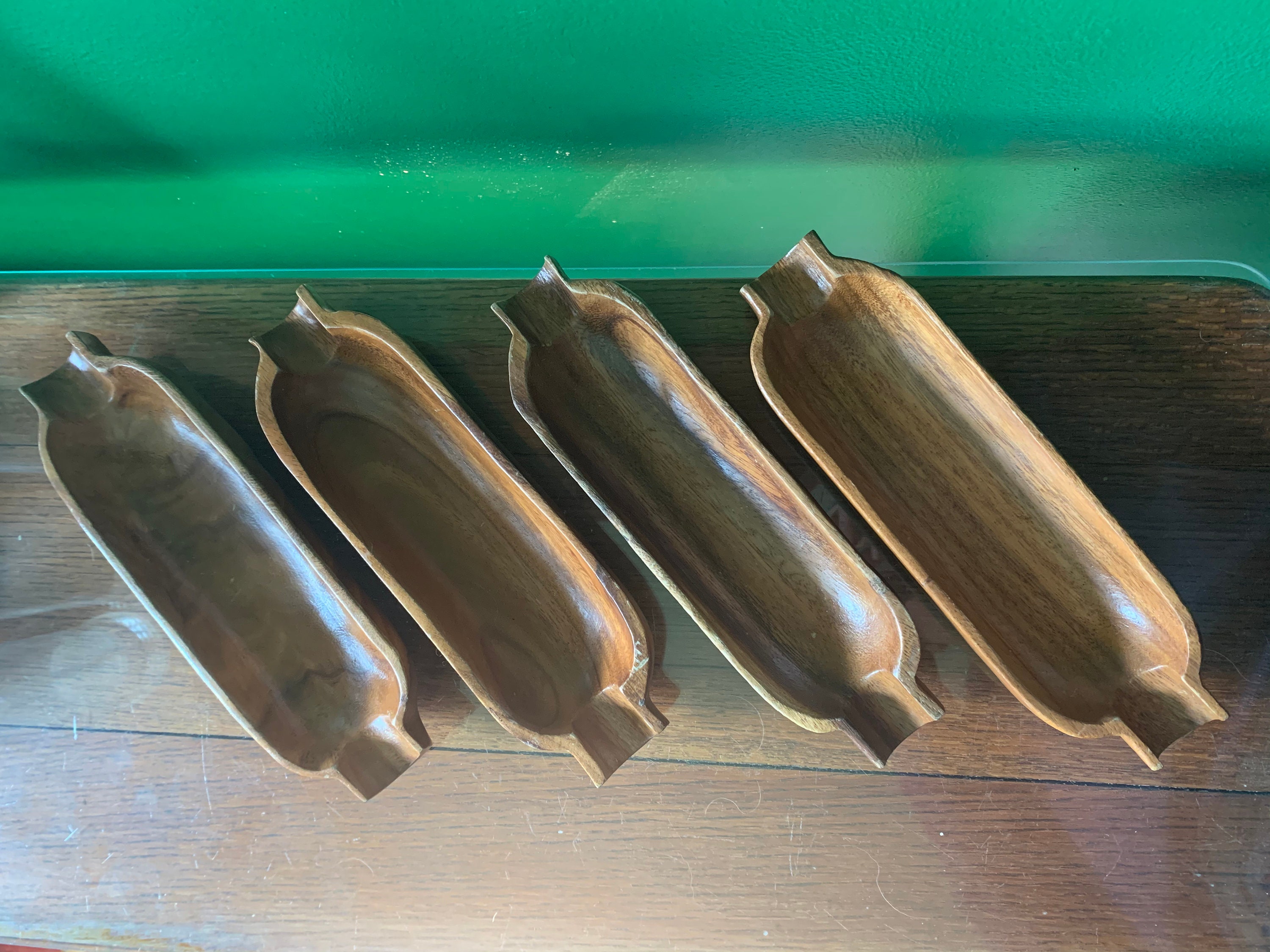 Set of Four '70s Wood Appetizer Servers Kitchen & Dining Dining ...