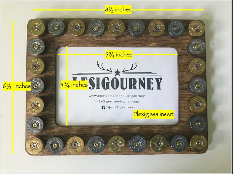 Wooden Rustic Picture Frame, 6x4, Silver Shotgun Shells Art, Shotgun ...