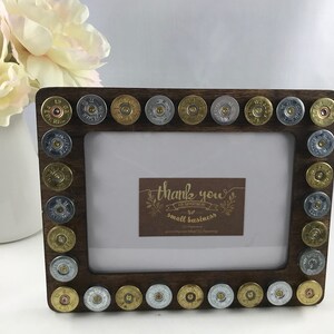 Shotgun Bullet Photo Frame, Silver Shotgun Shells Art, Unique Hunting ...