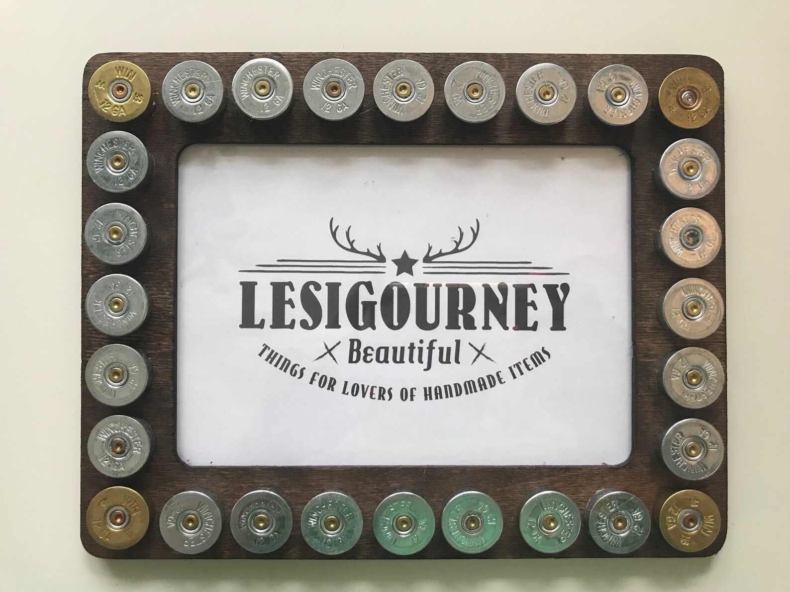 Shotgun bullet photo frame silver shotgun shells art unique | Etsy