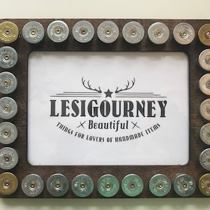 Shotgun Bullet Photo Frame, Silver Shotgun Shells Art, Unique Hunting ...