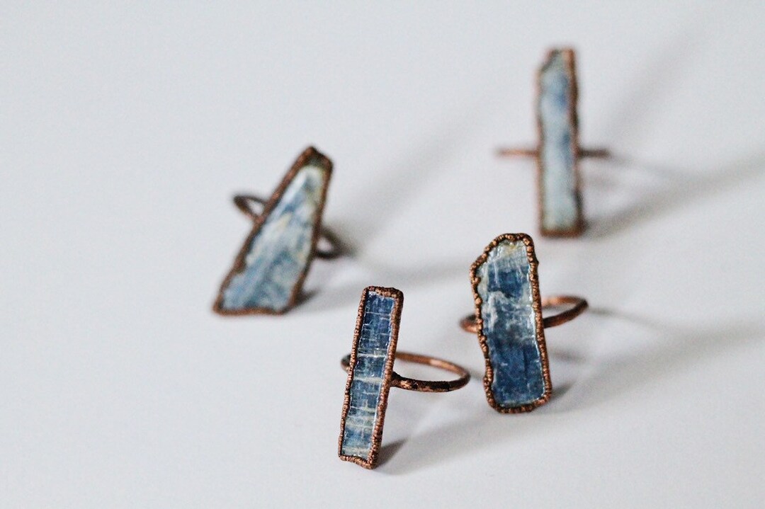 Kyanite Ring - Raw Kyanite Ring - Kyanite Copper Ring - Kyanite ...