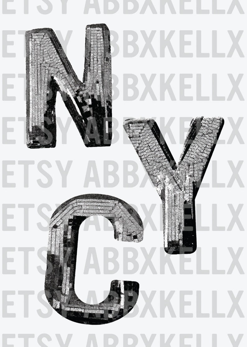 Disco NYC Letters Digital Download Trendy Disco Wall Art - Etsy