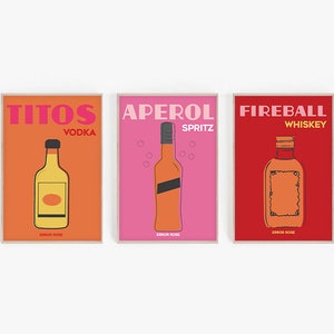 Fireball Print, Wall Print, Bar Cart Sign, Tequila Print, Colorful ...