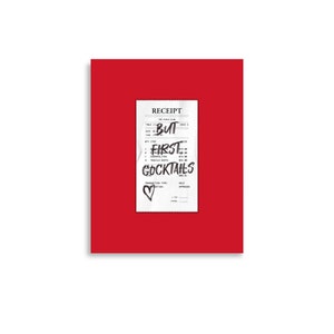 But First Cocktails Receipt Print, Trending Receipt Artwork, Barcart ...