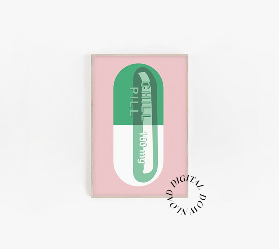 Chill Pill Digital Wall Decor Kit Pill Wall Prints 9 Pill - Etsy